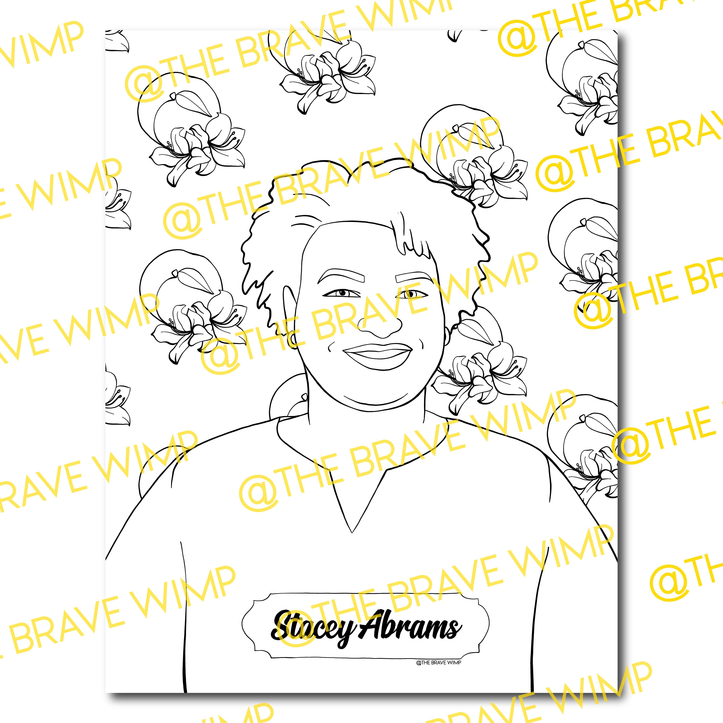 Stacey Abrams Coloring Page // Sheroes : Our Time is Now // Digital ...