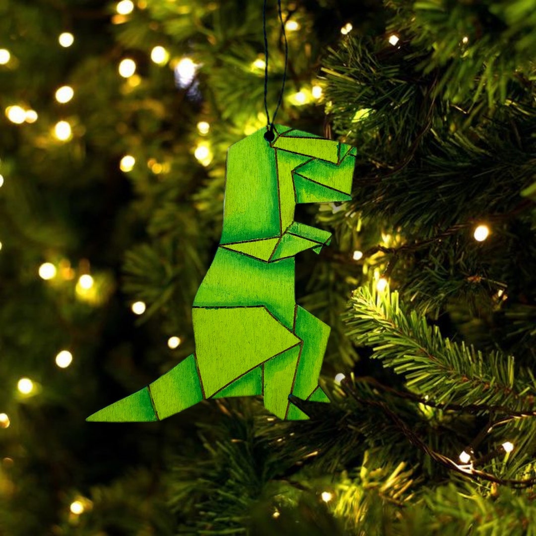 Wood Origami T-rex Ornament - Etsy