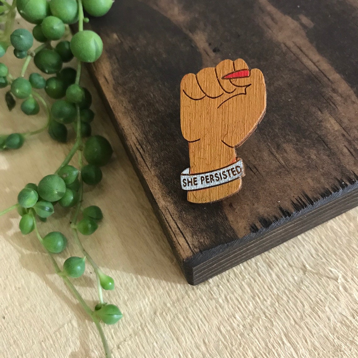 She Persisted Feminist Fist Lapel Pin | Etsy