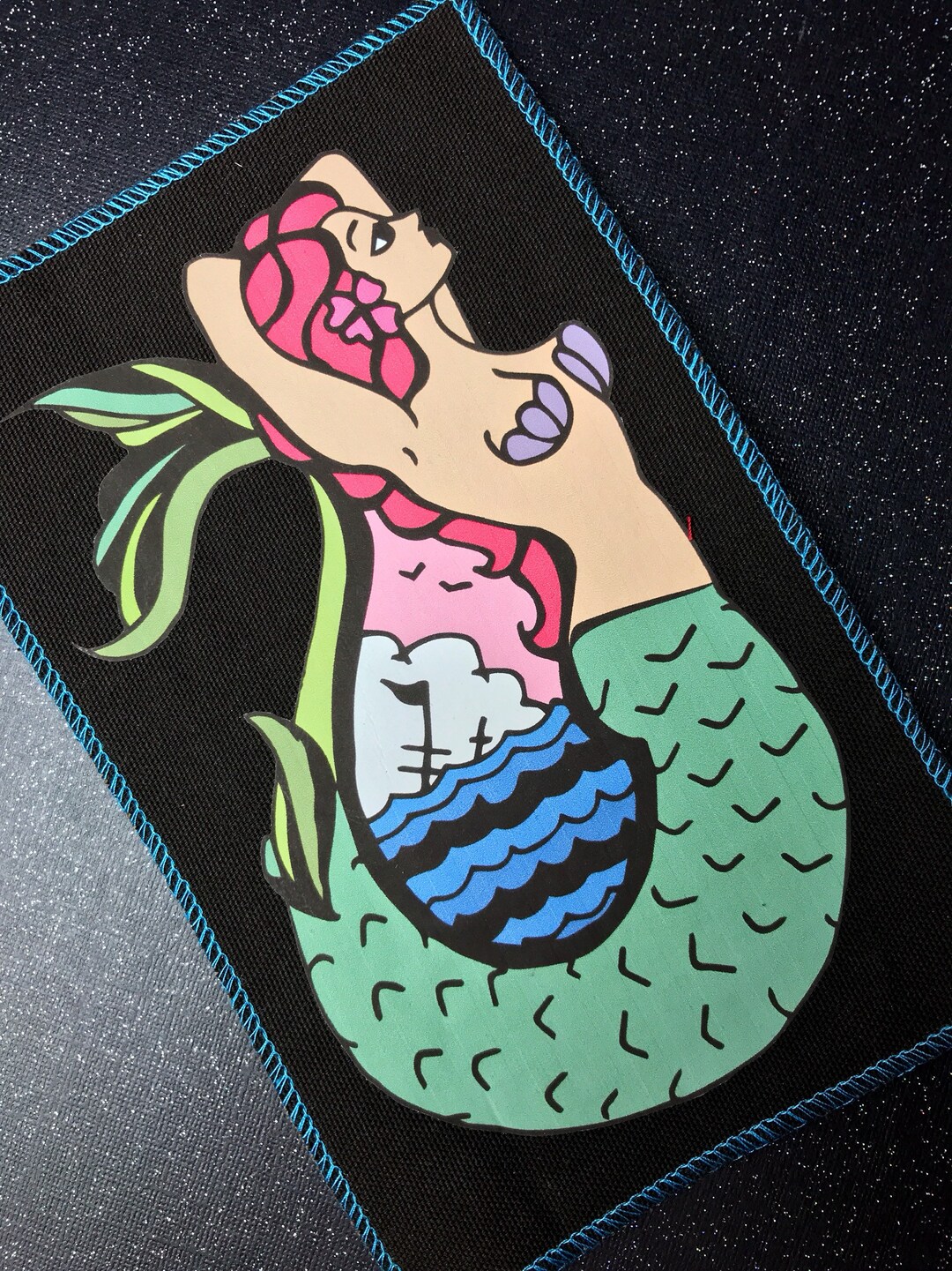 American Traditional Little Mermaid Ariel Back Patch // - Etsy