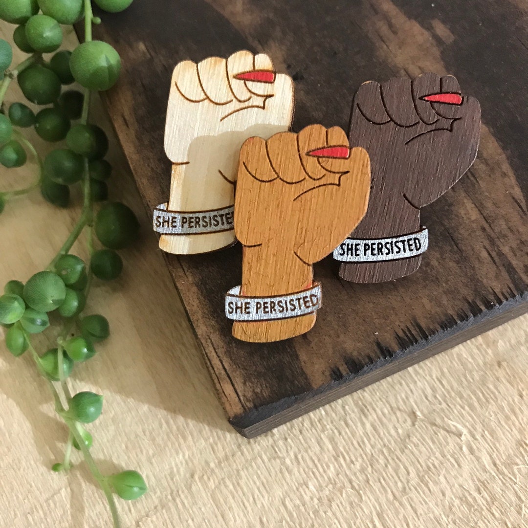 She Persisted Feminist Fist Lapel Pin - Etsy