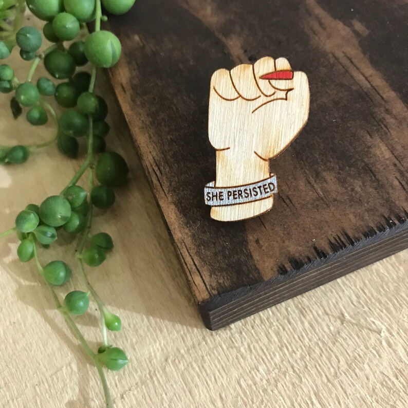 She Persisted Feminist Fist Lapel Pin | Etsy
