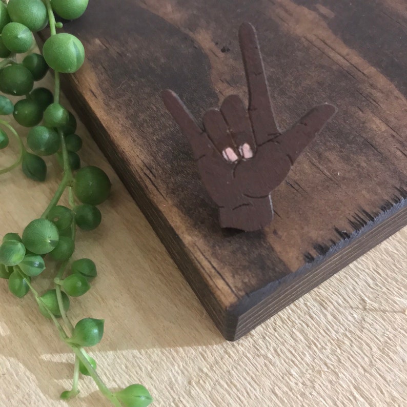 I Love You // ASL Wood Lapel Pin - Etsy