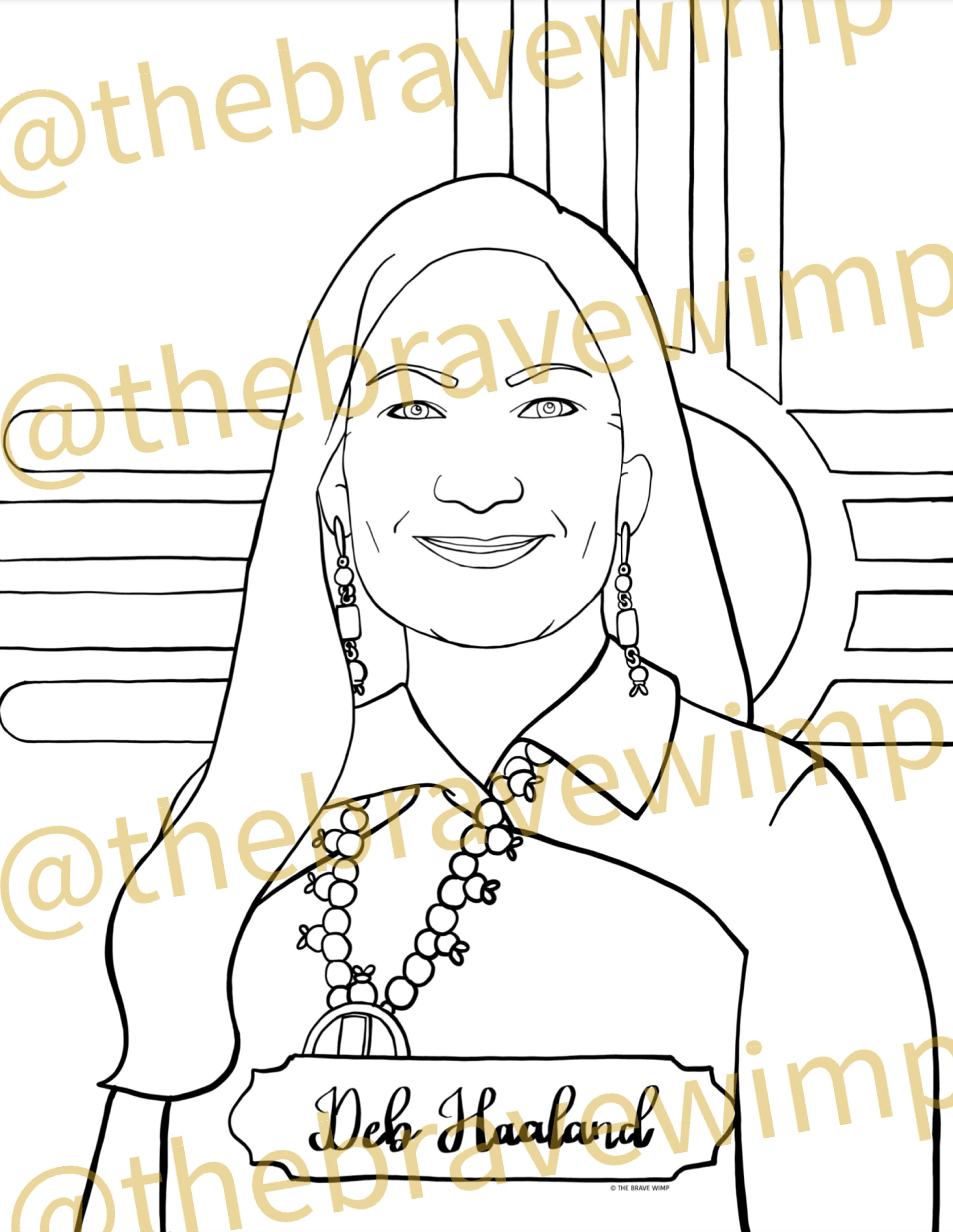Deb Haaland Shero Coloring Page // Digital Download - Etsy Australia