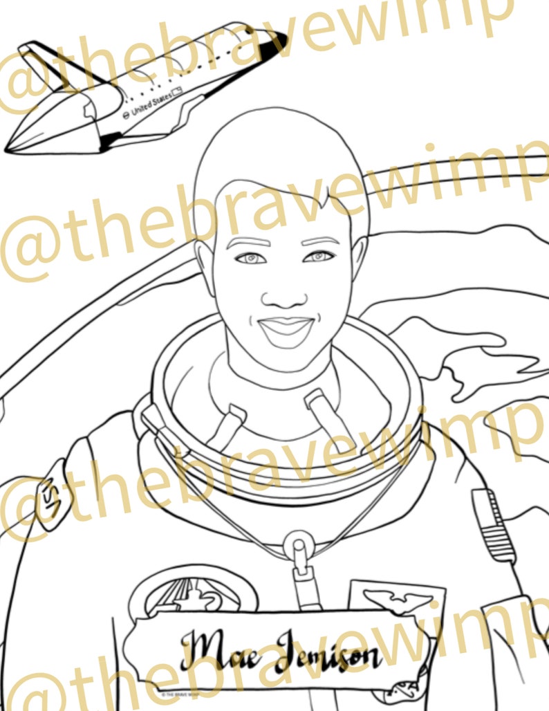 Mae Jemison Shero Coloring Page // Digital Download - Etsy