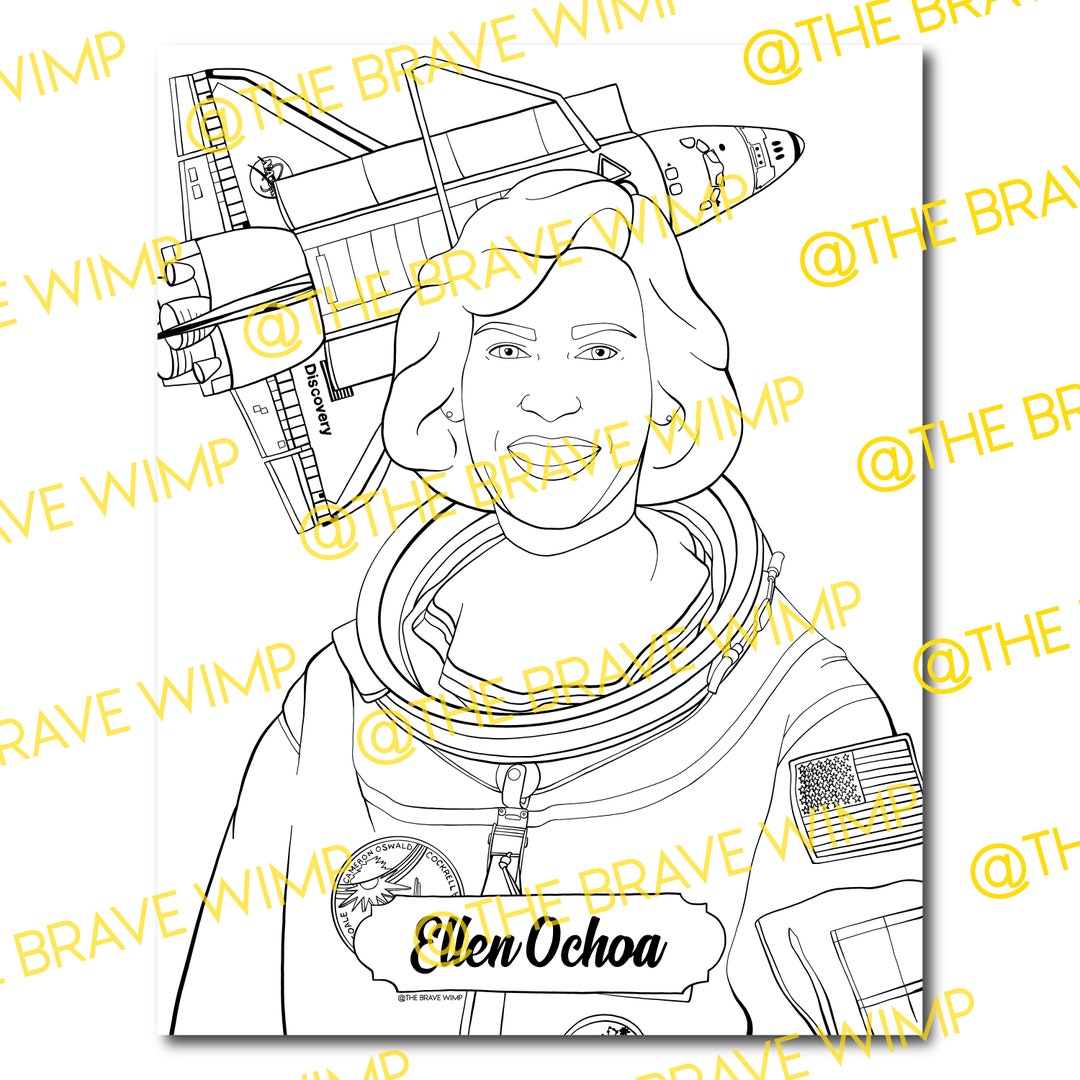 Ellen Ochoa Coloring Page // Sheroes : Our Time is Now // Digital ...