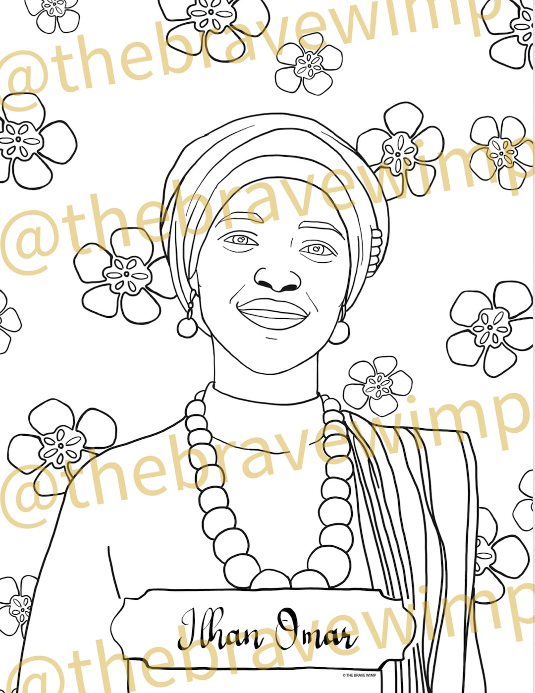 Ilhan Omar Shero Coloring Page // Digital Download - Etsy