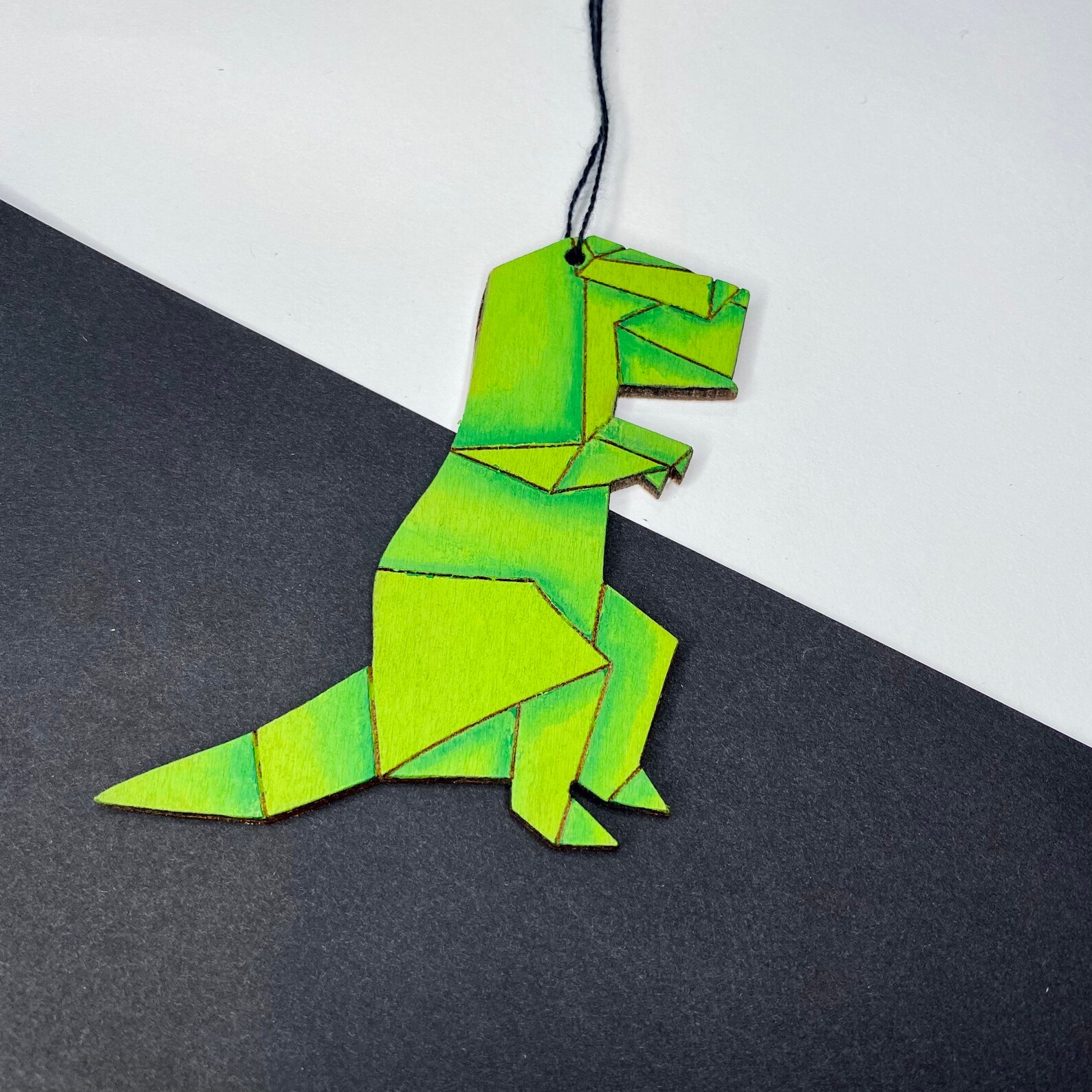 Wood Origami T-rex Ornament - Etsy