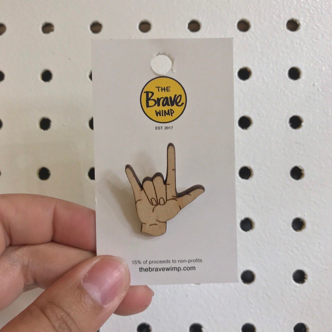 I Love You // ASL Wood Lapel Pin - Etsy