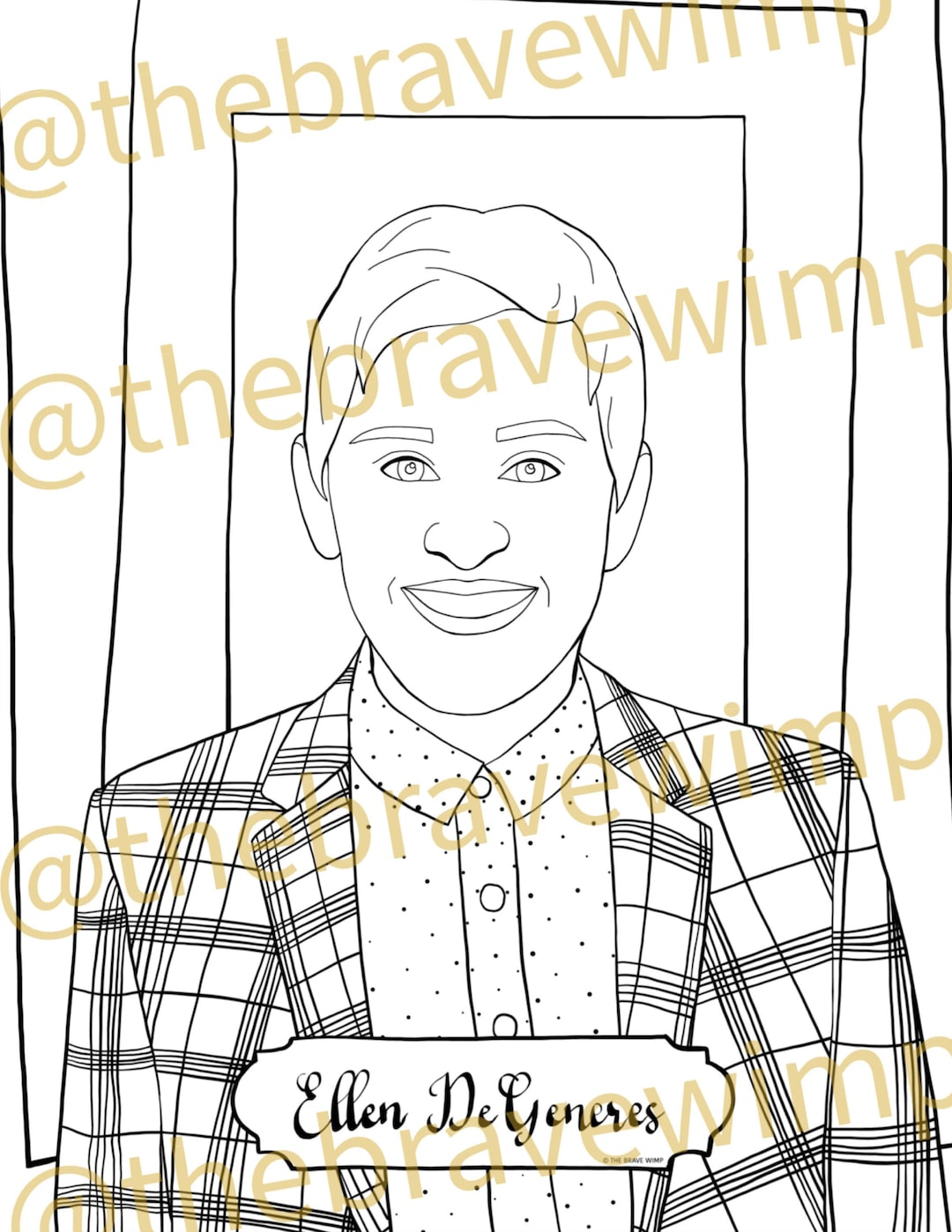 Ellen Degeneres Shero Coloring Page // Digital Download - Etsy