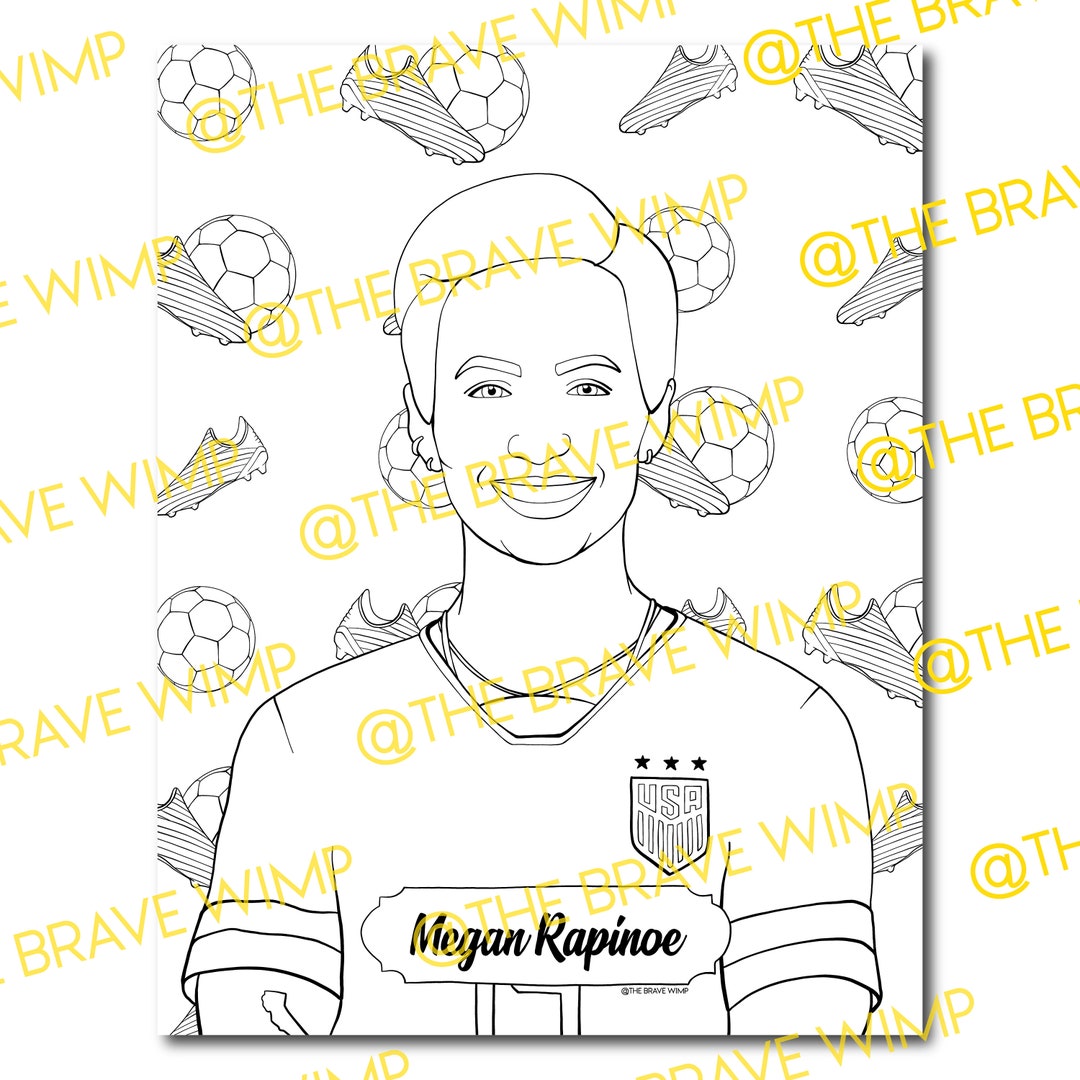 Megan Rapinoe Coloring Page // Sheroes : Our Time is Now // Digital ...