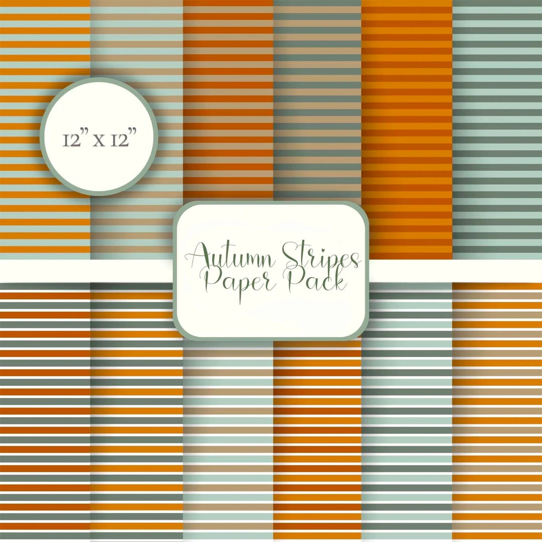 Striped Scrapbooking Paper | Digital Paper Pack | 12x12 Printable ...