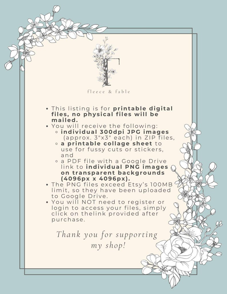 10 Forget Me Not Clipart Set, Victorian Forget-met-not Ephemera, Jpgs ...