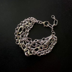 Rocker Bracelets, Chain Bracelets, Multi Strand Cuff, Statement Jewelry ...