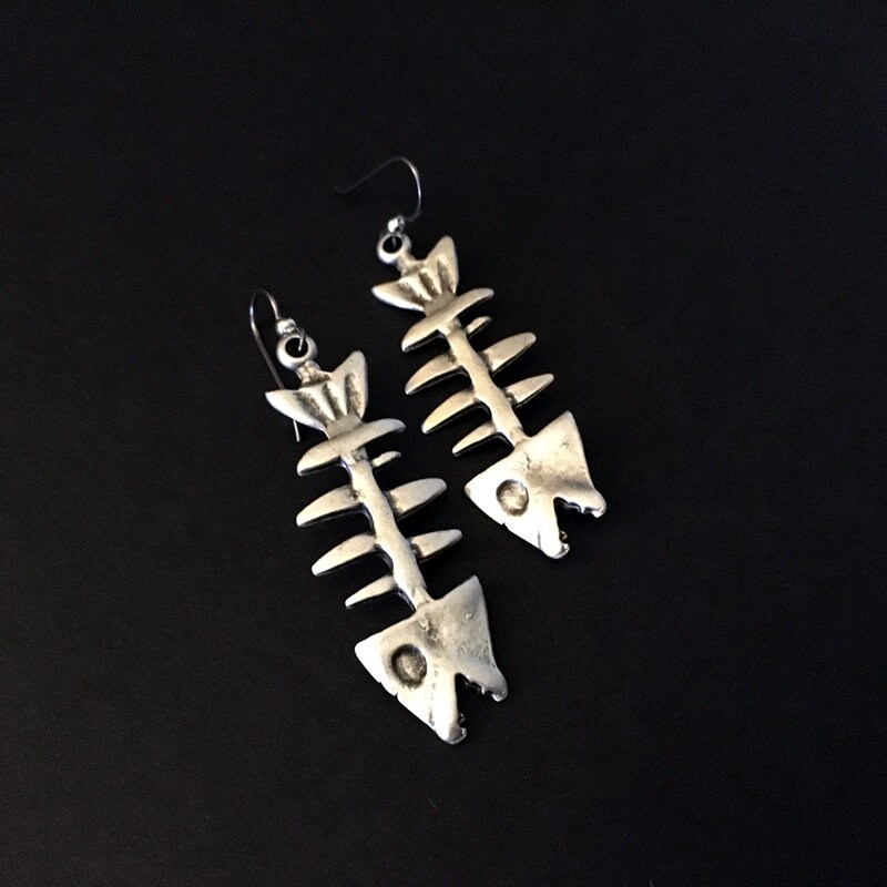 Fish Earrings, Nature Jewelry, Fish Dangles, Beach Themed Jewelry ...