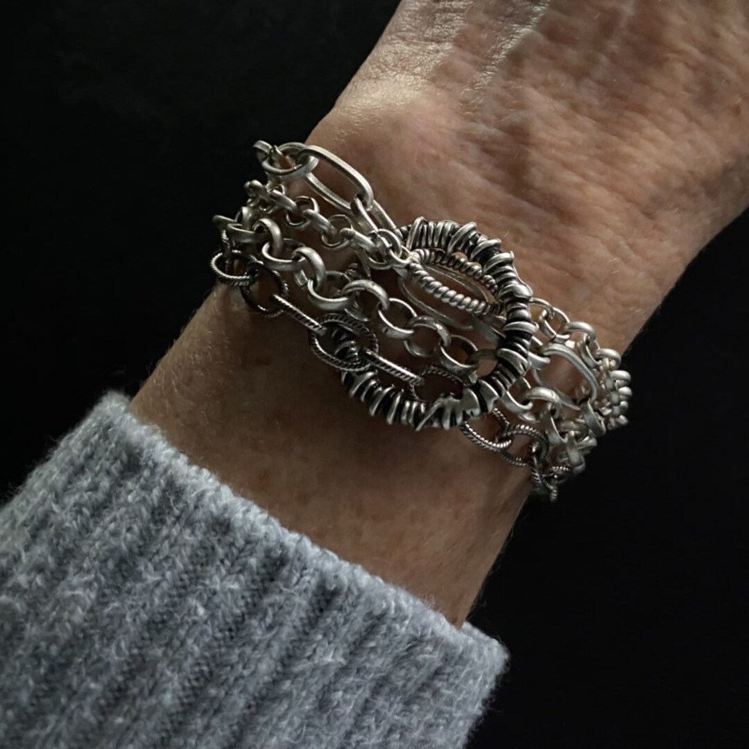 Rocker Bracelets, Chain Bracelets, Multi Chain Bracelet, Statement ...