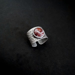 Jasper Jewelry, Gemstone Ring, Wide Silver Ring, Gemstone Jewelry, Boho ...