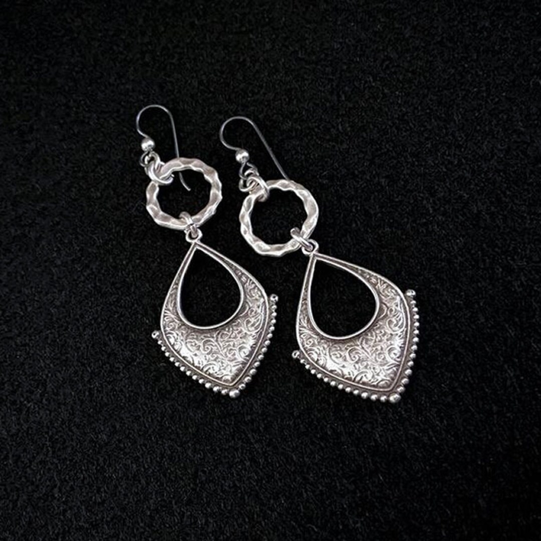 Boho Earrings, Ethnic Dangles, Silver Earrings, Festival Dangles ...