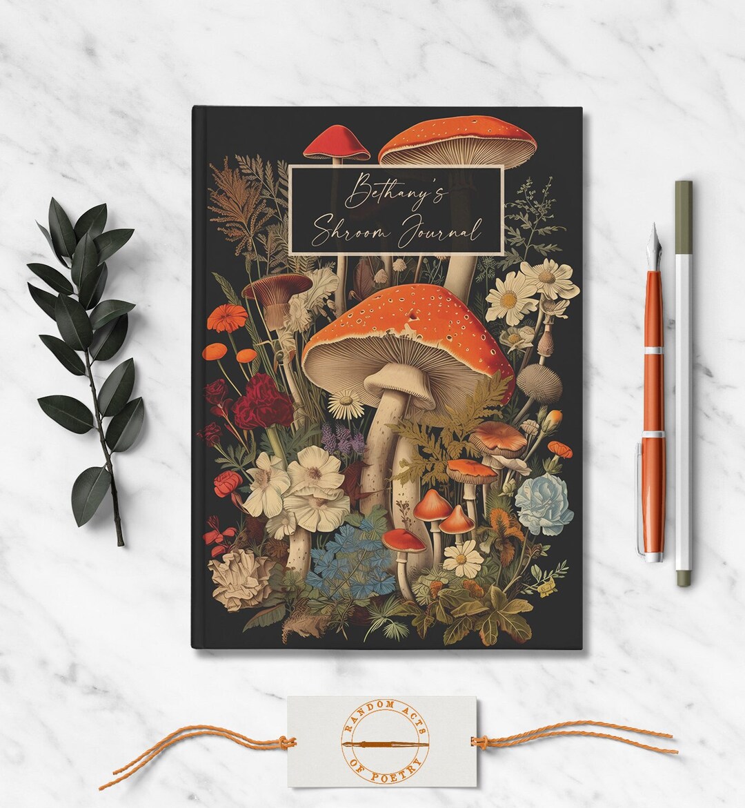 Personalized Mushroom Journal - Custom Cottagecore Botanical Notebook ...