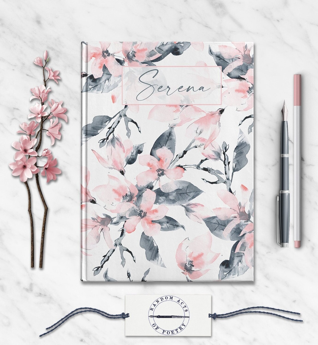 Floral Personalized Name Notebook Custom Daily Writing Journal - Etsy