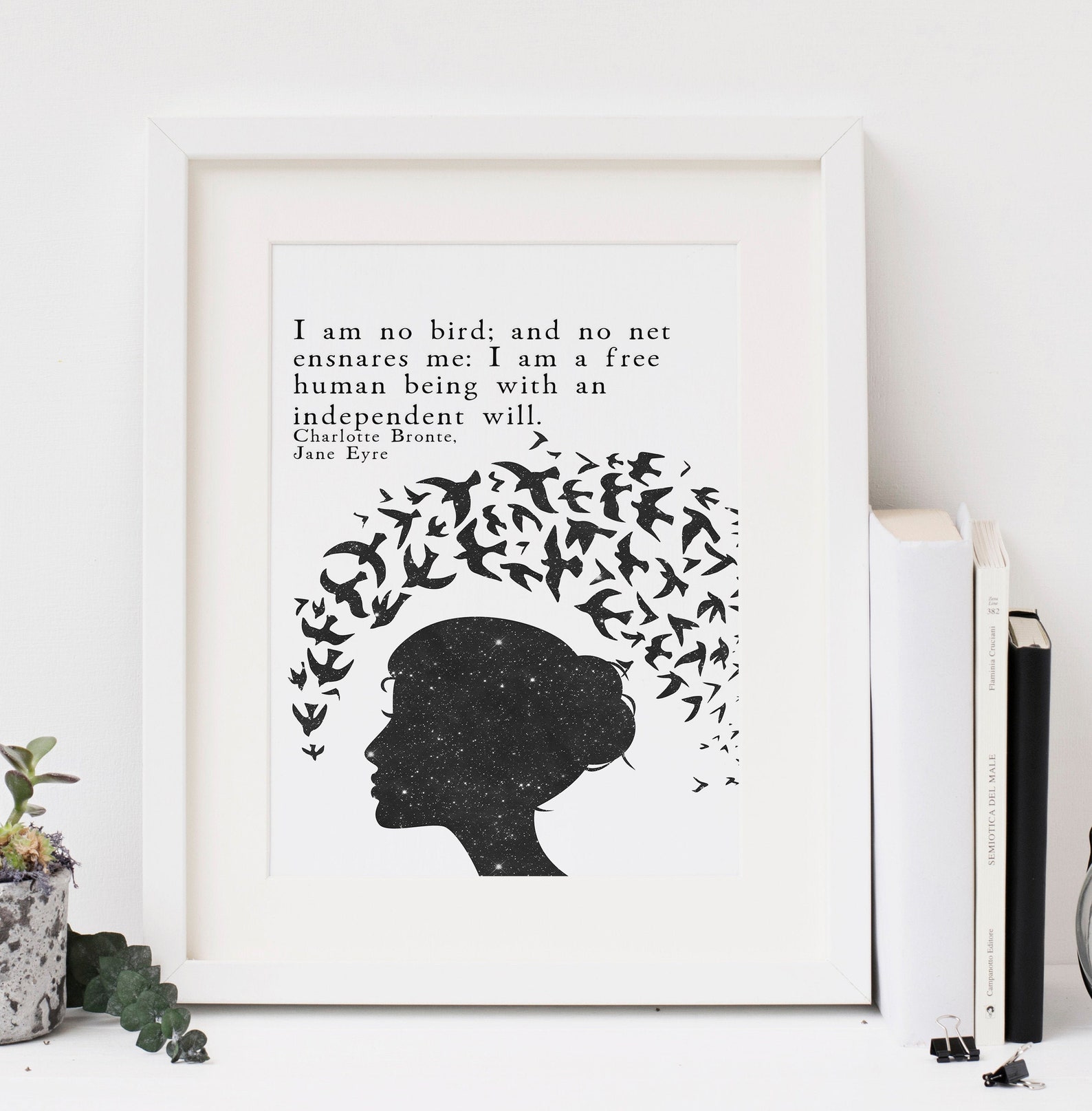 I Am No Bird Art Print Charlotte Bronte Jane Eyre Quote | Etsy