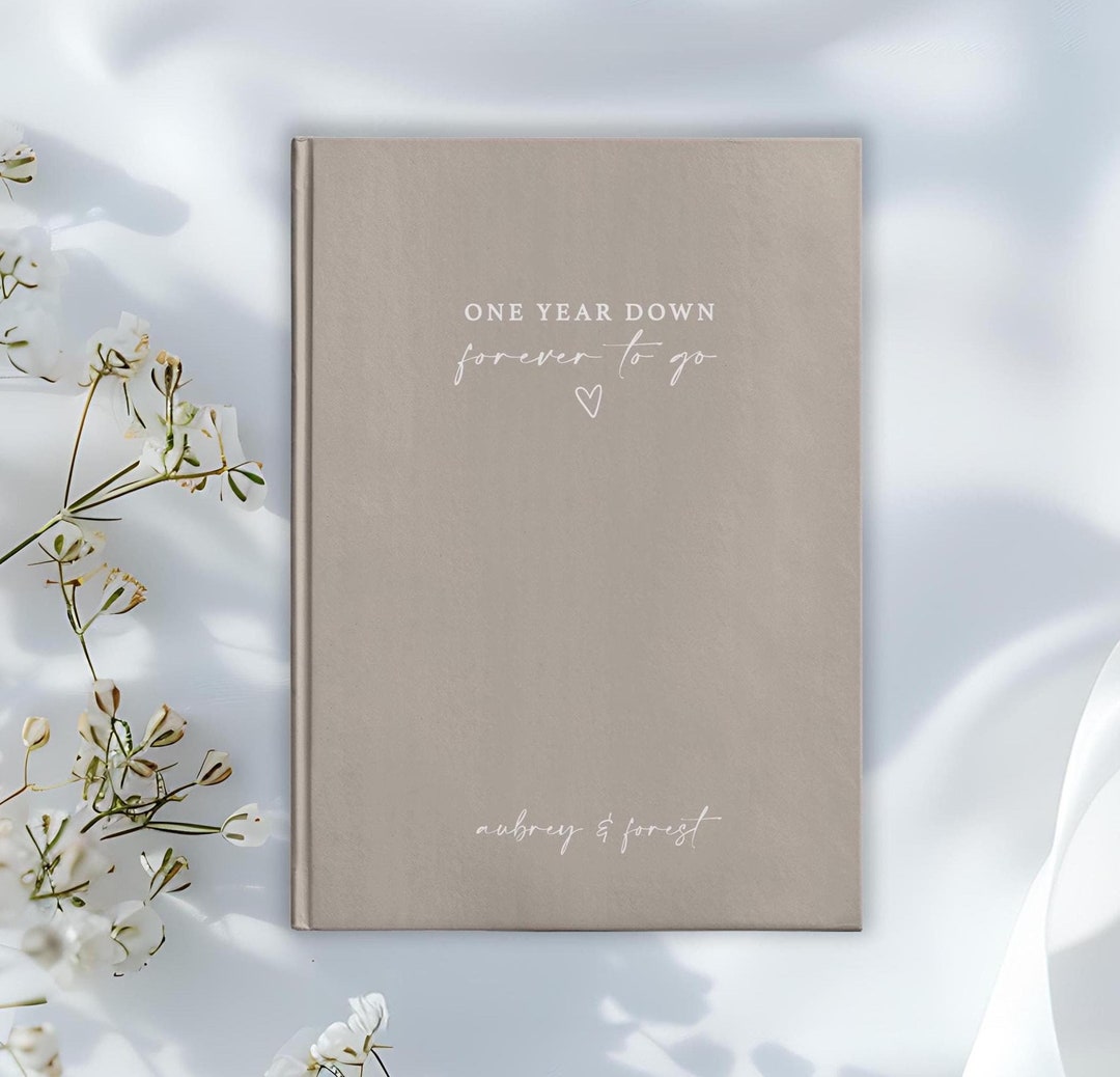 One Year Down - First Anniversary Journal - Personalized Couple Memory ...