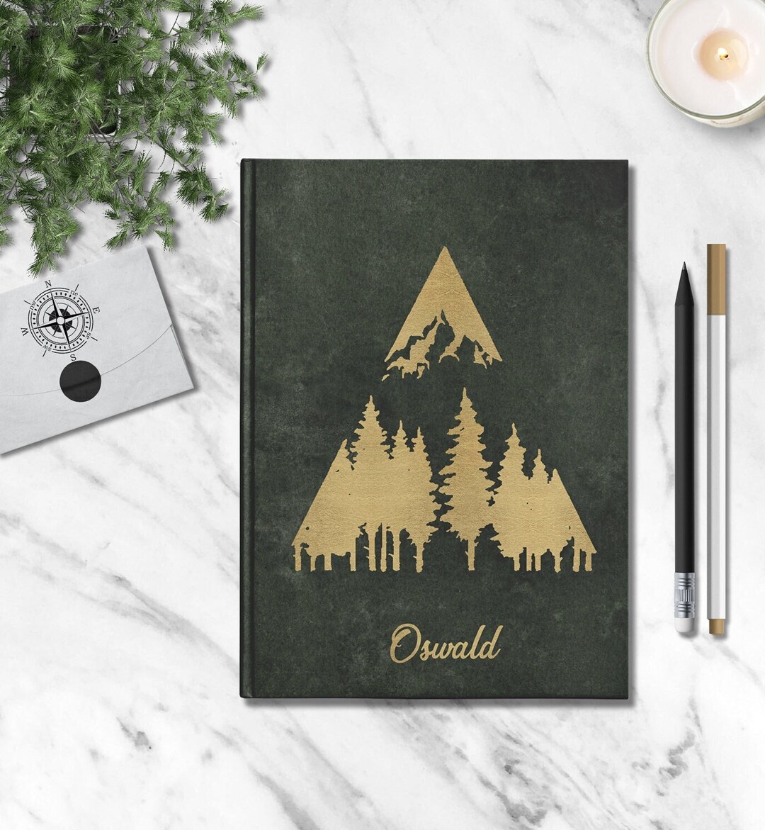 Personalized Mountain Tree Journal Custom Forest Hiking Nature Journal ...
