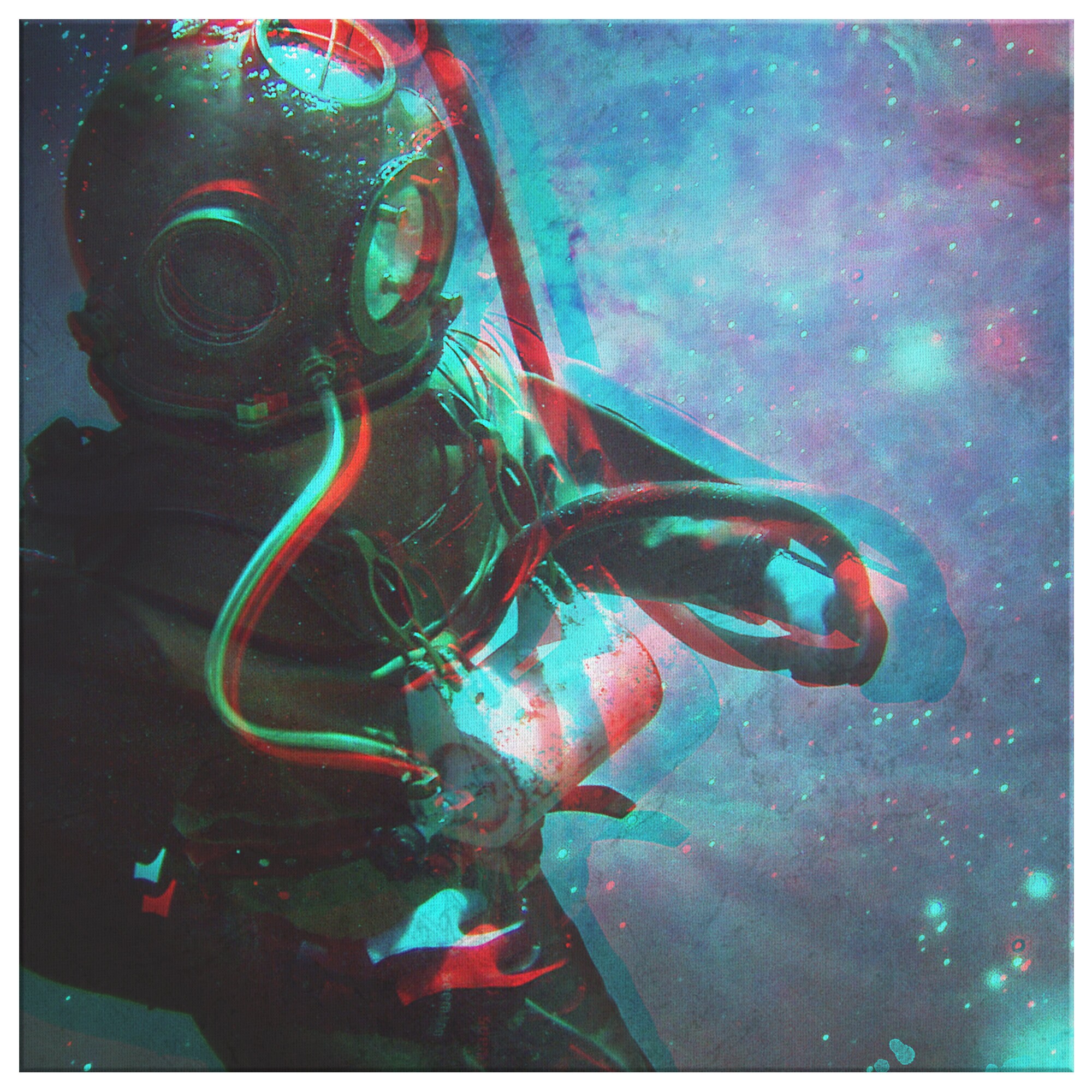 Trippy Scuba Diver Print Dive Underwater Diving Ocean Sea Life | Etsy