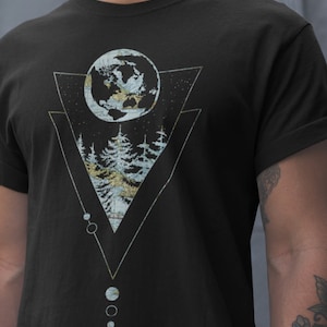 Nature T Shirt Earth Forest Trees Men Graphic Tees Adventure Hiking ...
