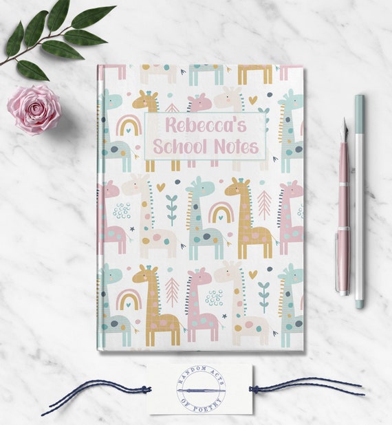 Giraffe Journal Personalized Kids Notebook Custom Girls Dream - Etsy