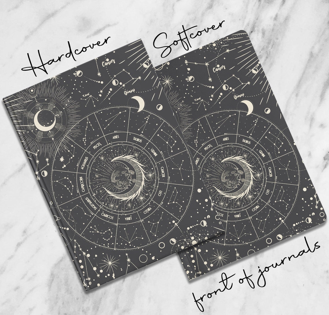 Zodiac Wheel Journal - Moon Goddess Astrology Notebook - Space Galaxy ...