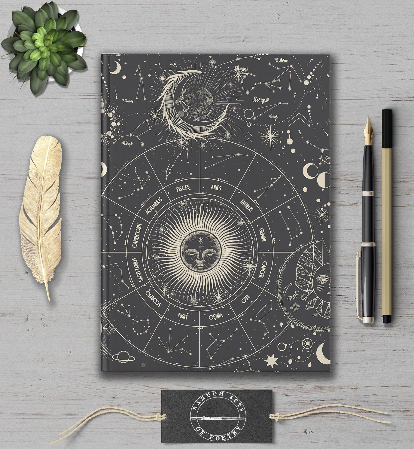 Astrologie Notebook Zodiac Wheel Journal Constellatie Ruimte Galaxy ...