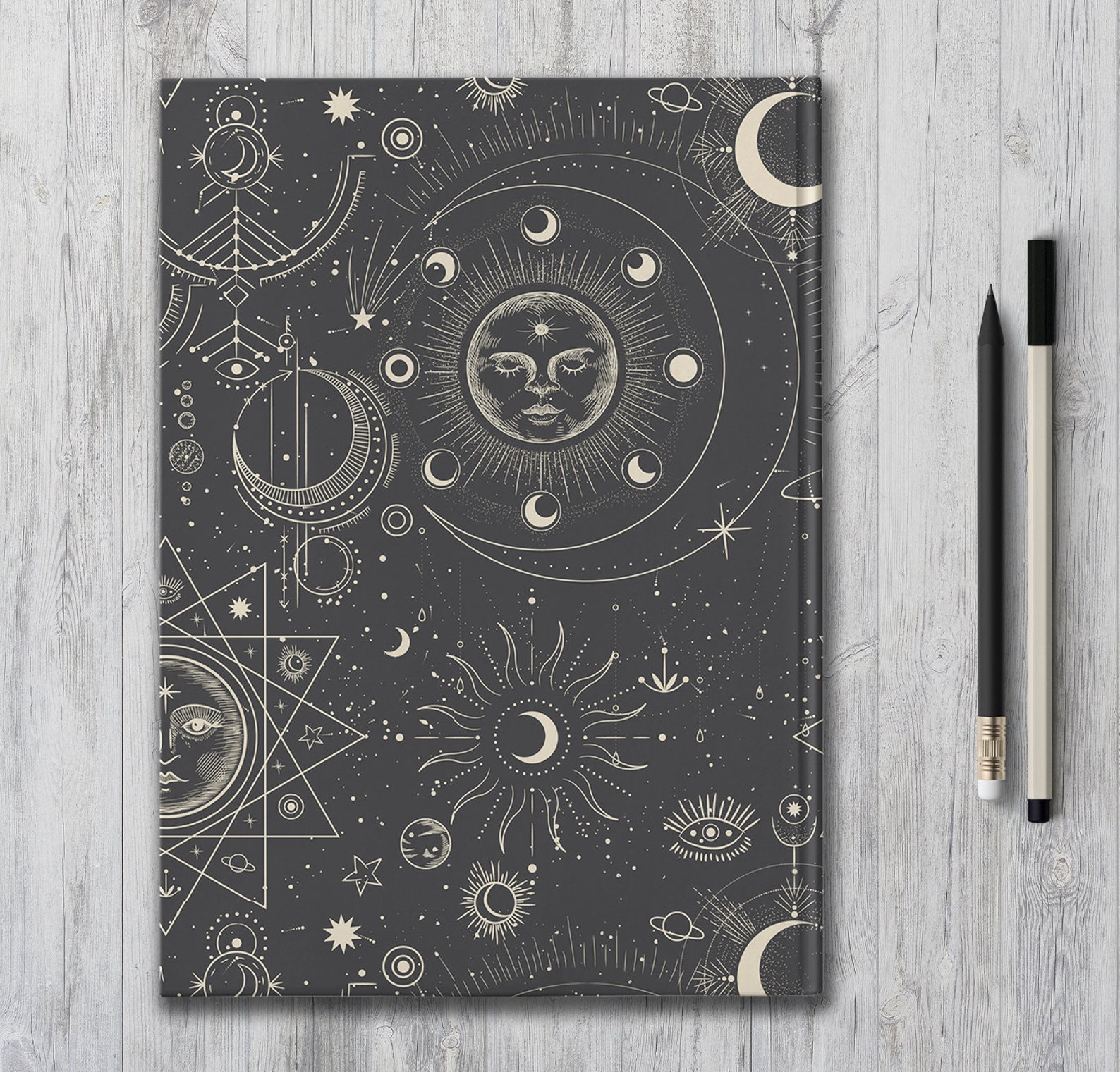 Sun Moon Phase Journal Astronomy Astrology Notebook Universe | Etsy