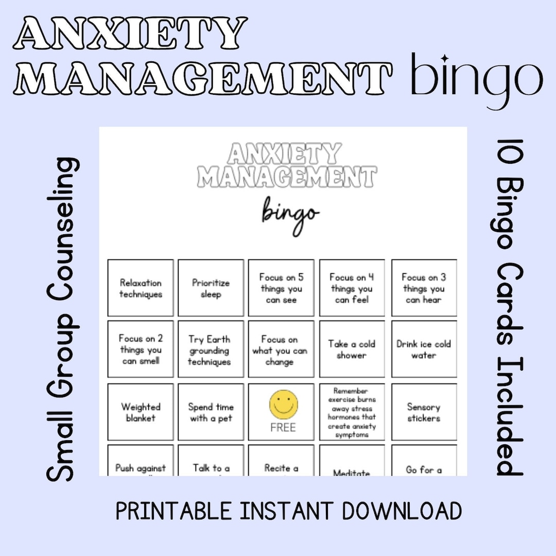 Anxiety Management Bingo Small Group Counseling SEL Activity/game - Etsy