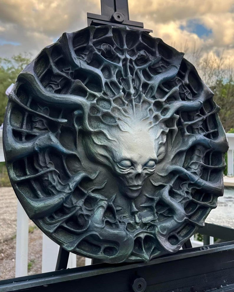 Wall Sculpture, Dark Art, Alien Sculpture, Relief Sculpture, Resin Wall ...
