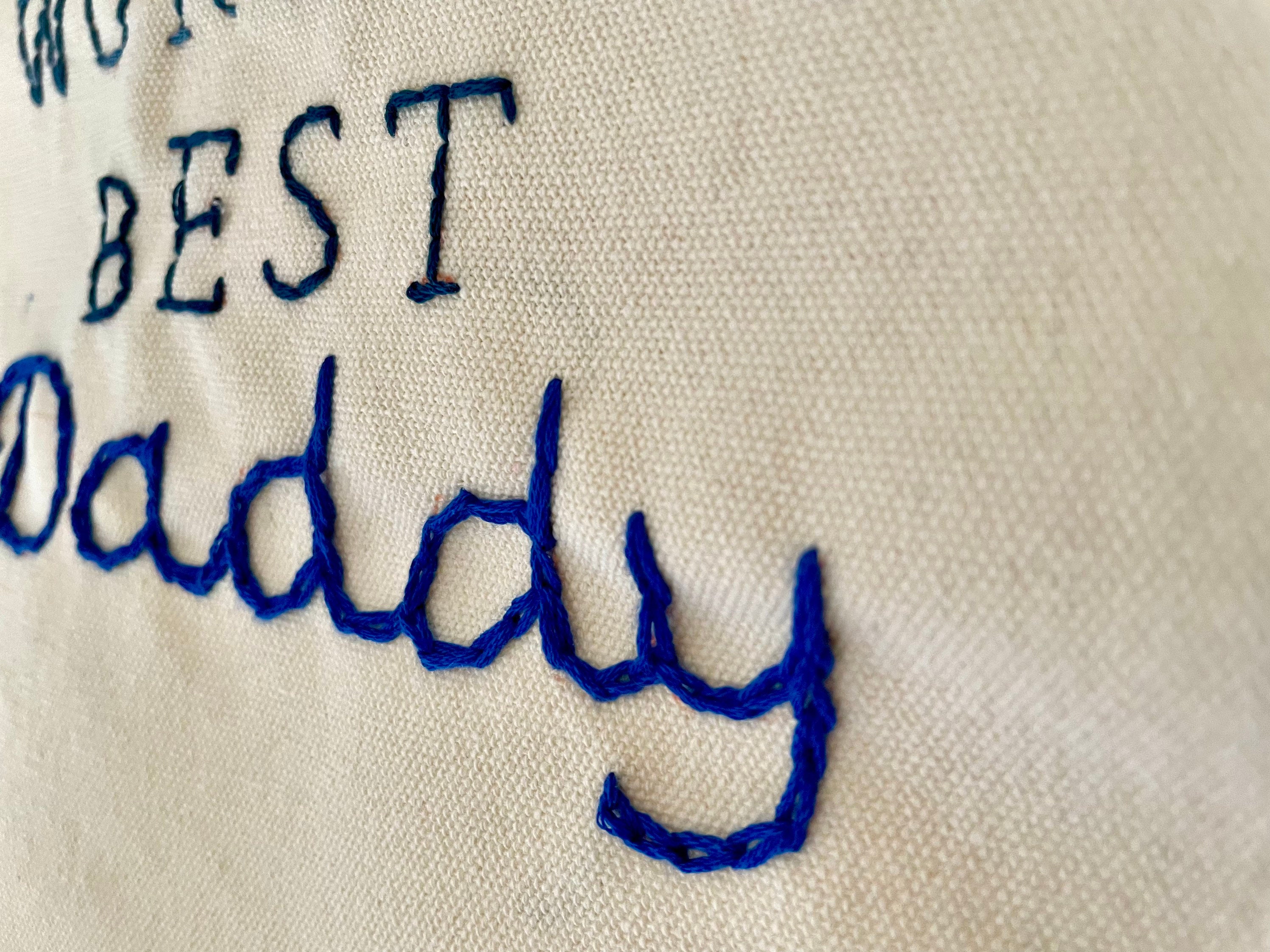Custom Hand Embroidered Wall Art for Dad - Father's Day Gift, Handmade ...