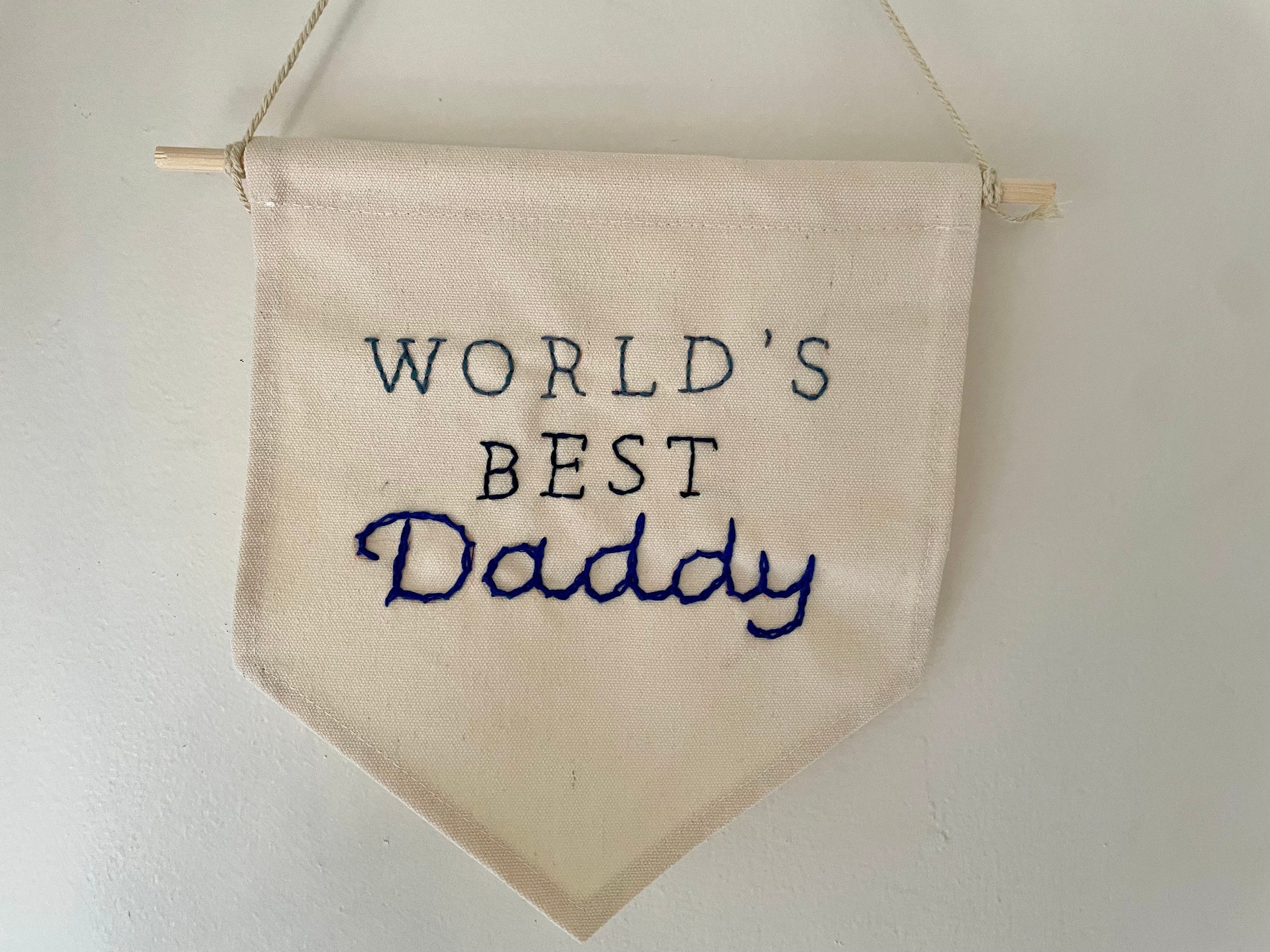 Custom Hand Embroidered Wall Art for Dad - Father's Day Gift, Handmade ...