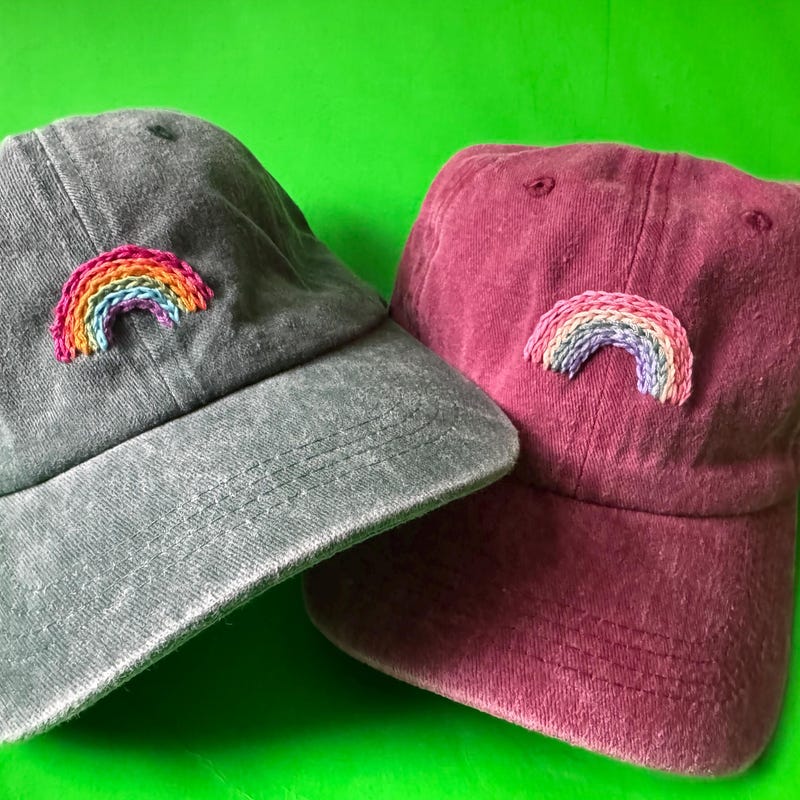 Rainbow Hat - Etsy