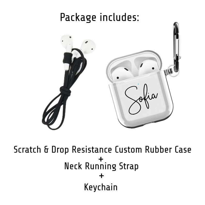Custom Airpod Case With Keychain Neck Running Strap Protective - Etsy