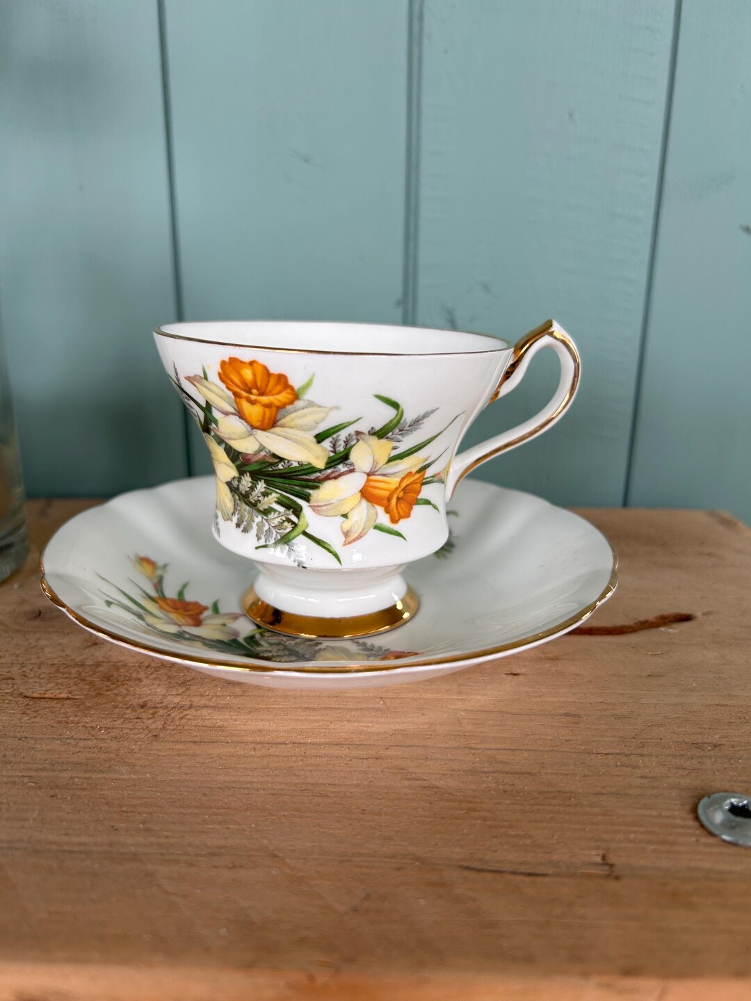 Royal Victoria Bone China Cup and Saucer - Narcissus - Etsy