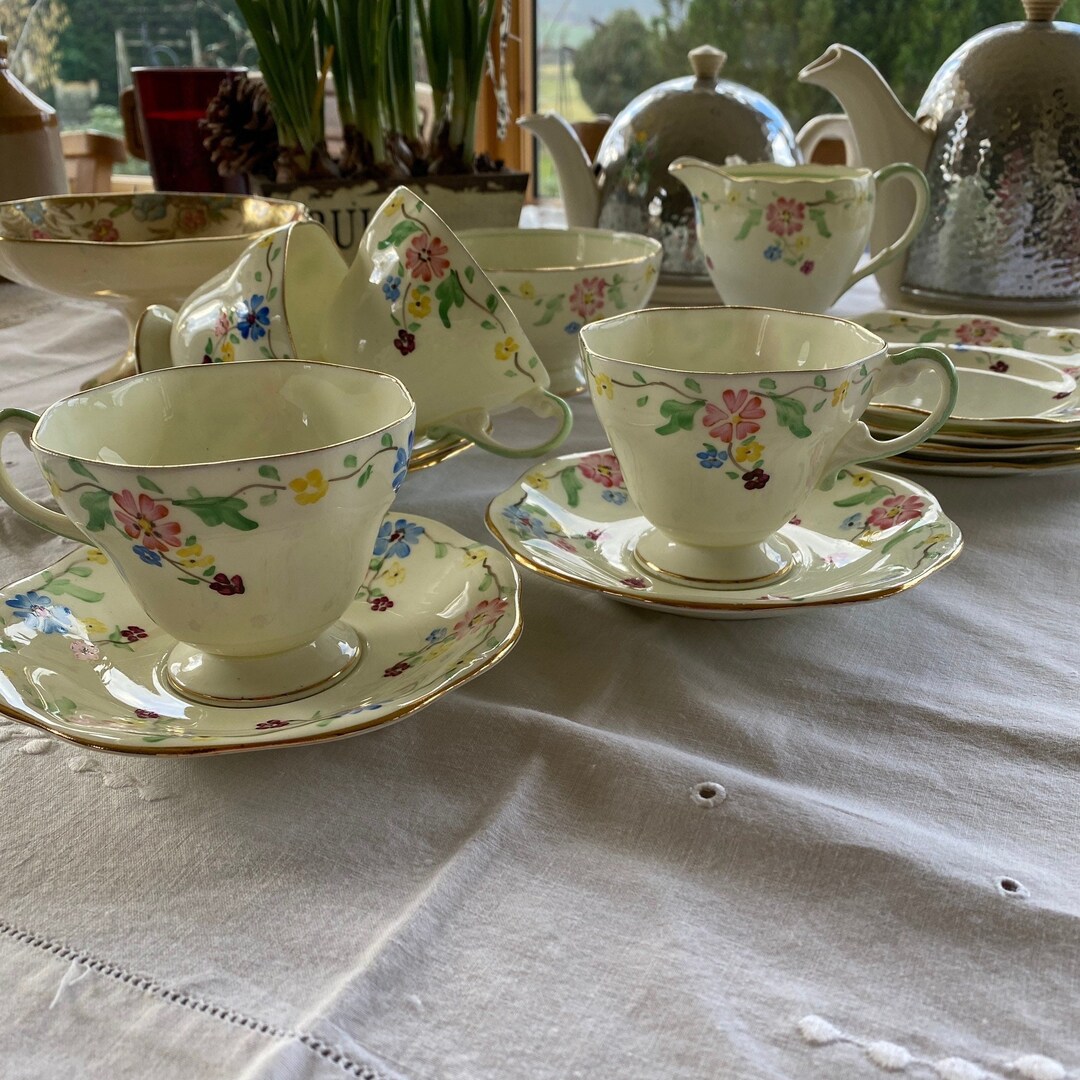 Foley Mid-century Bone China 12 Piece Tea Set - Etsy UK