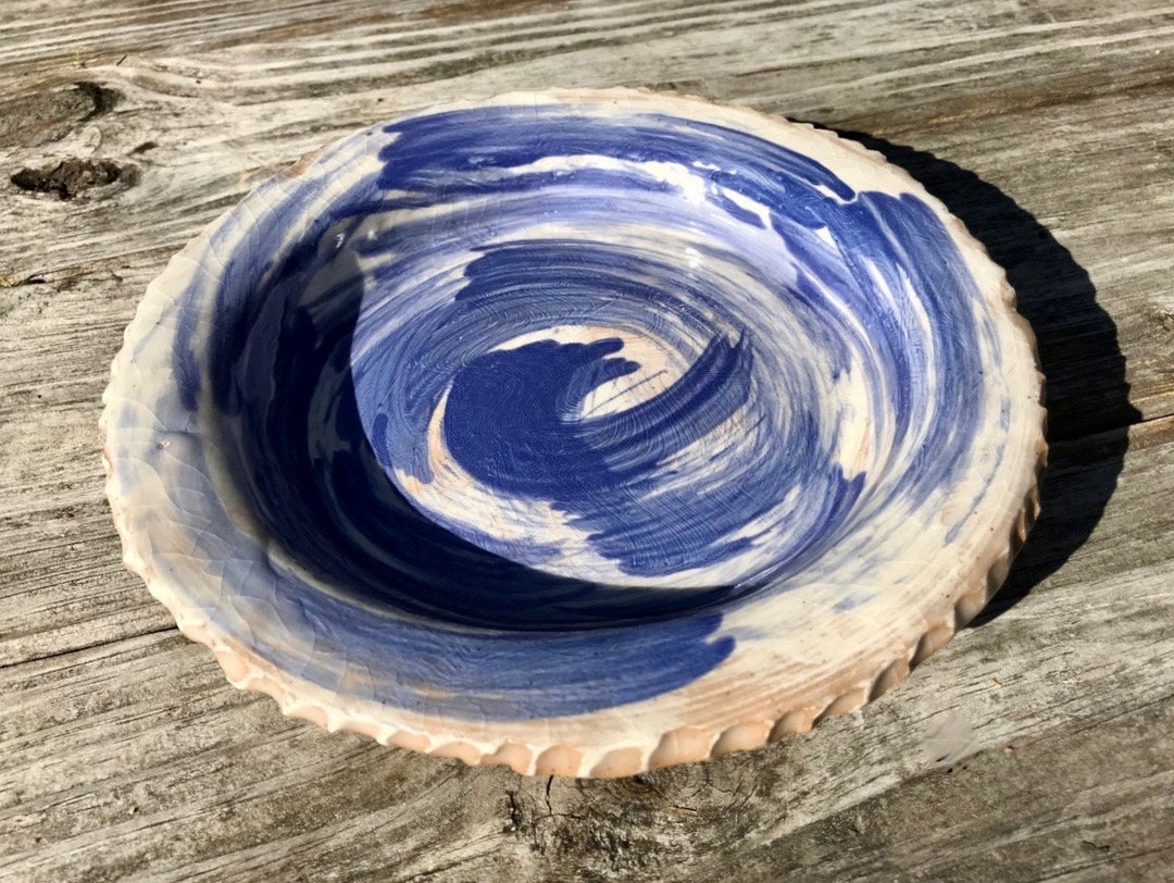 VORTEX | Unique Handmade Decorative Plate | Blue and White Plate | Hand ...