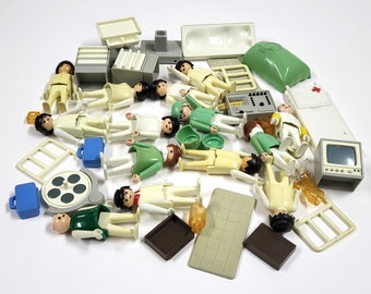 Vintage 1970s Play Mobil Doll Figure Bundle With Hospital School Farm ...