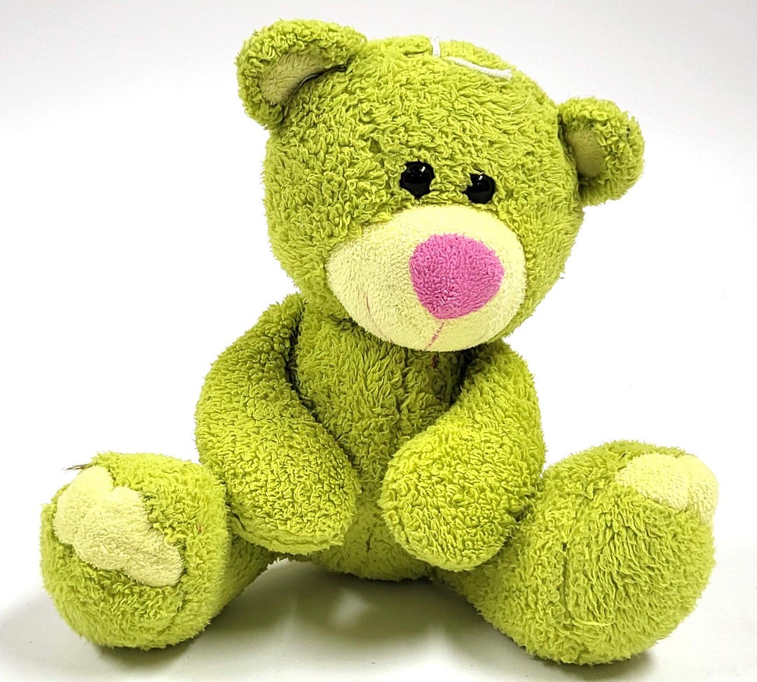 Vintage Teddybear Green 12" Plush Soft Toy - Etsy