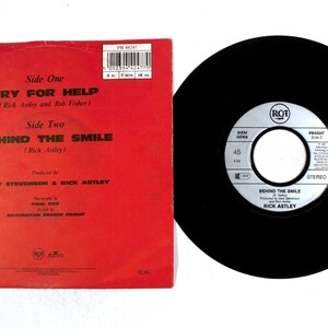 Rick Astley – Cry for Help / Behind the Smile 7" Vinyl VG+/VG - Etsy