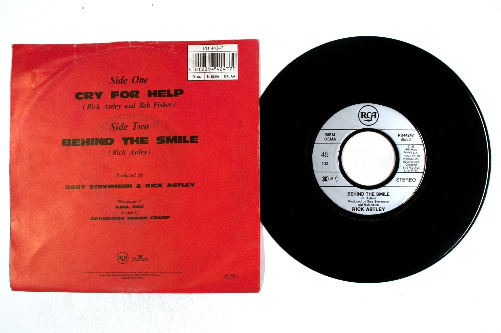Rick Astley Cry for Help / Behind the Smile 7 Vinyl VG/VG - Etsy