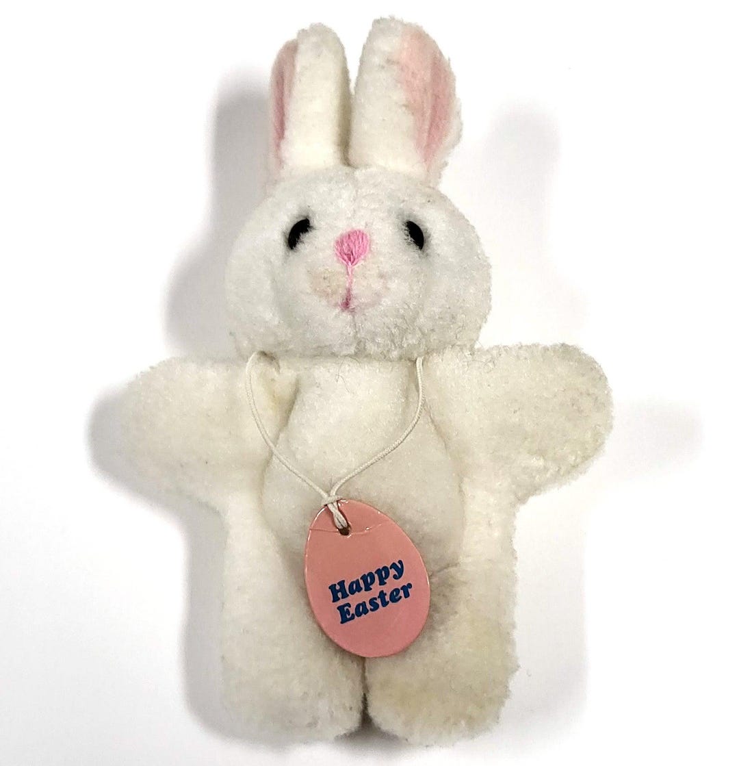 Vintage Russ Berrie 4919 White Bunny Rabbit Happy Easter 5" Plush - Etsy