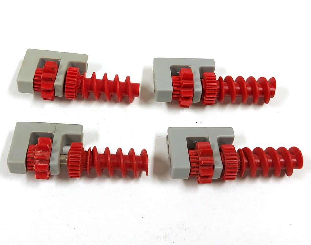 Vintage Fischertechnik 31045 Bracket With Worm Gray Red 4pcs - Etsy