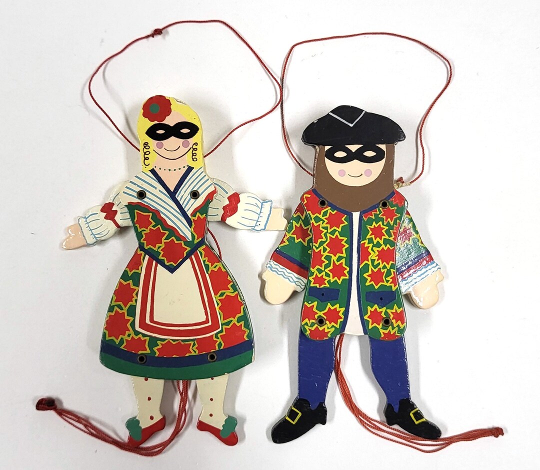 Vintage Jumping Jack Pull String Puppet Masked Pirates 2pcs 6" Wood - Etsy