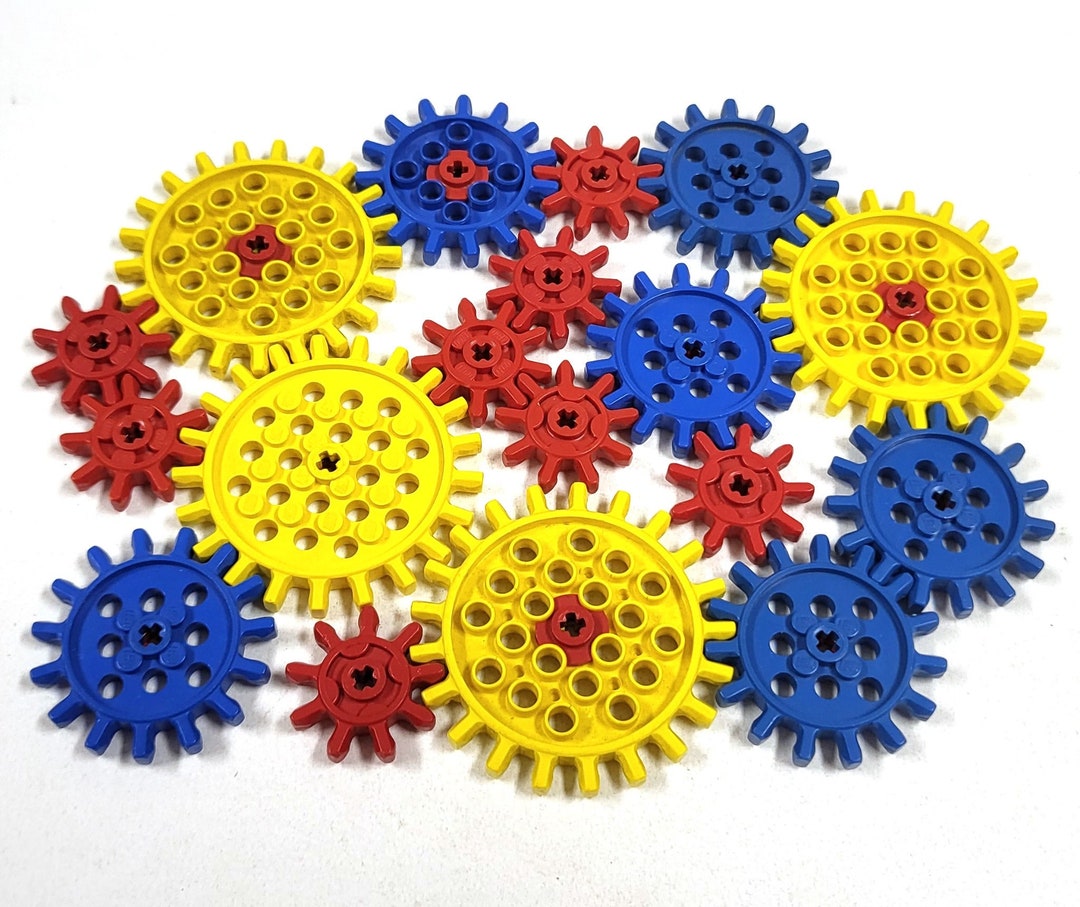 Vintage Lego Samsonite Gear Wheel Toothed Mixed Bundle Re Blue Yellow ...